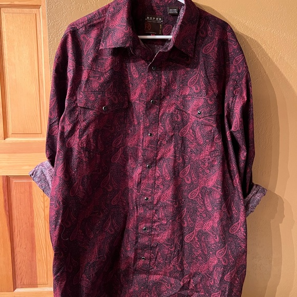 Roper | Shirts | Mens Roper Paisley Print Long Sleeve Snap Western ...